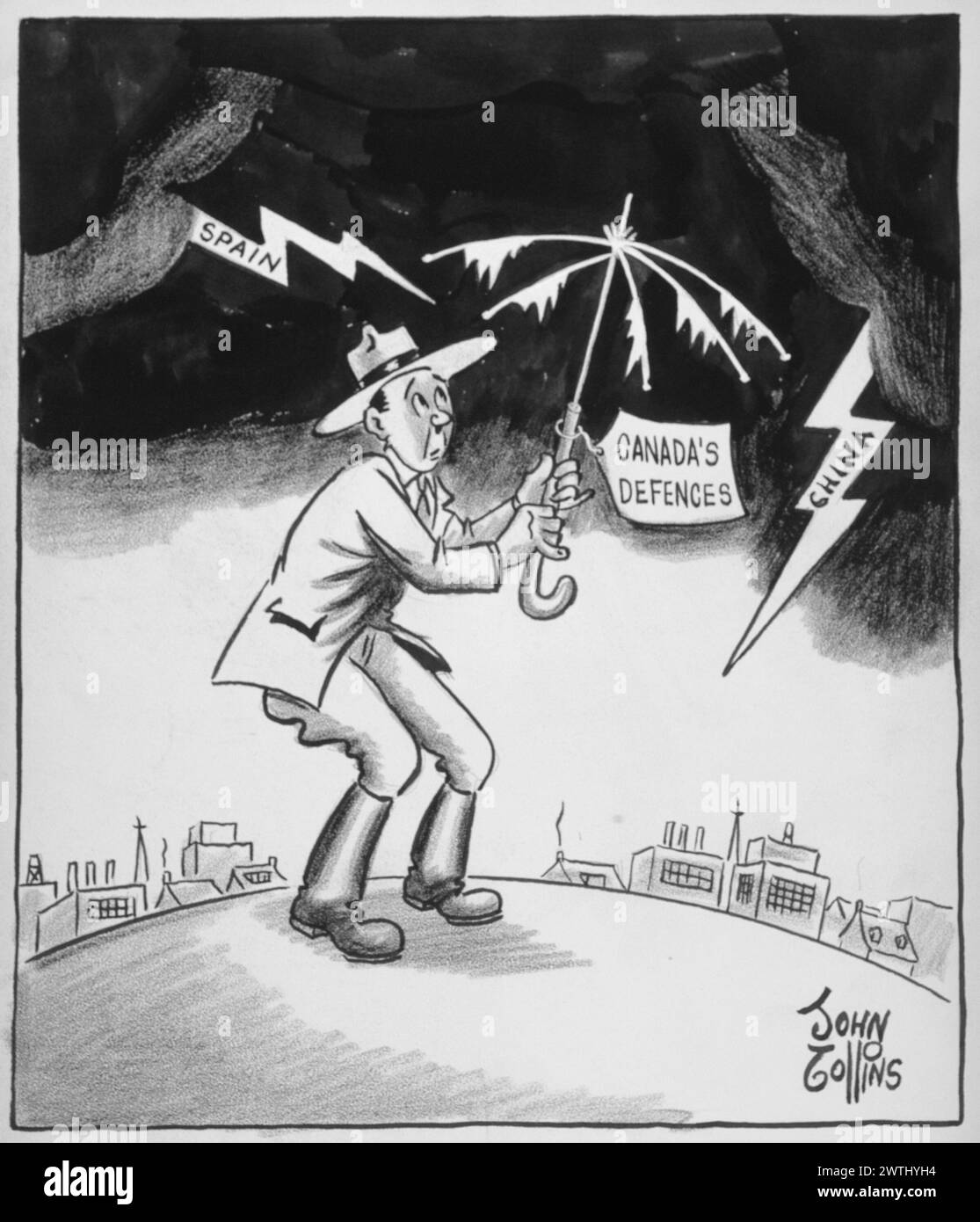 Cartoon - Stormy Weather. John Collins (1917-2007 Stock Photo - Alamy