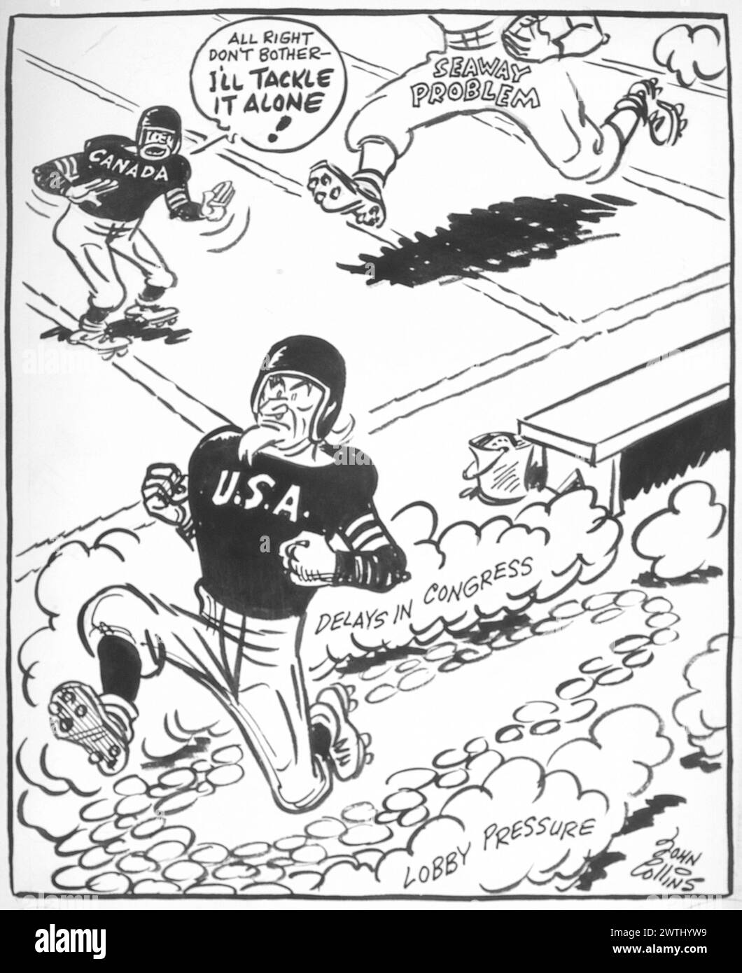 Cartoon - Taking Too Long to Warm Up. John Collins (1917-2007 Stock ...