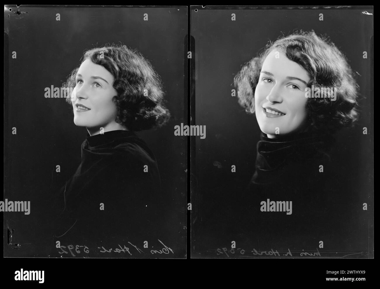 Miss N Hart gelatin silver negatives, black-and-white negatives, studio ...