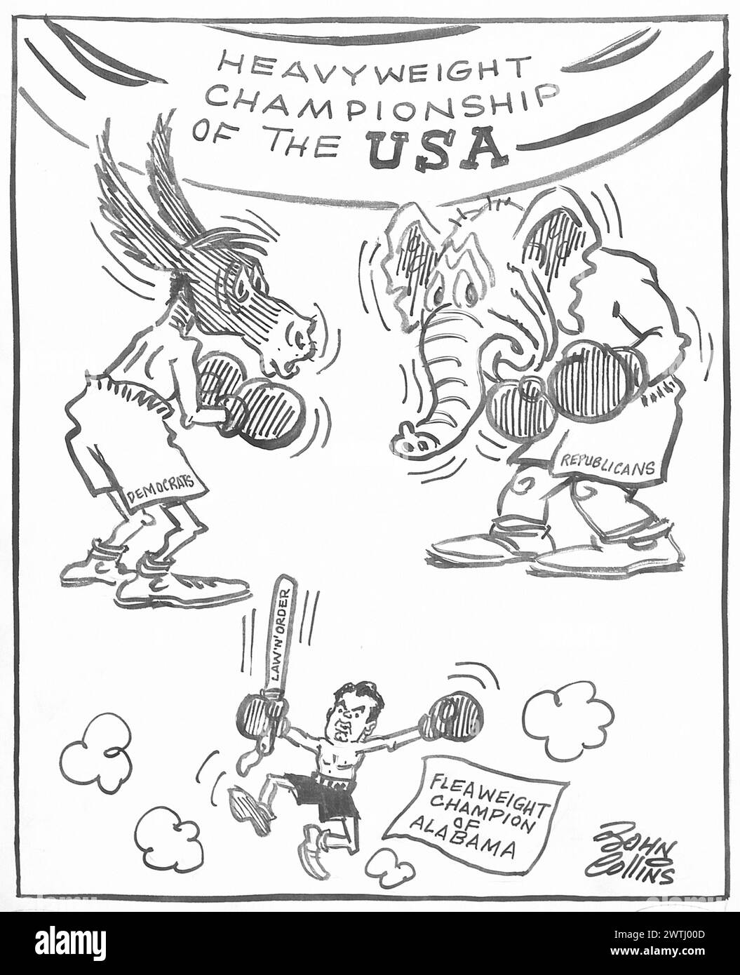 Cartoon - Third Man in the Ring. John Collins (1917-2007 Stock Photo ...