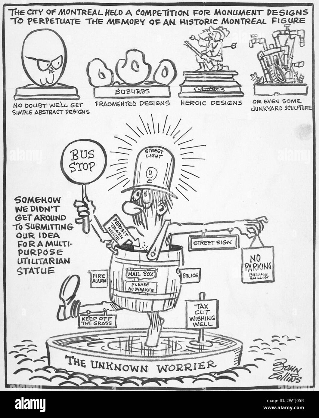 Cartoon - Monument to Uno Who. John Collins (1917-2007 Stock Photo - Alamy