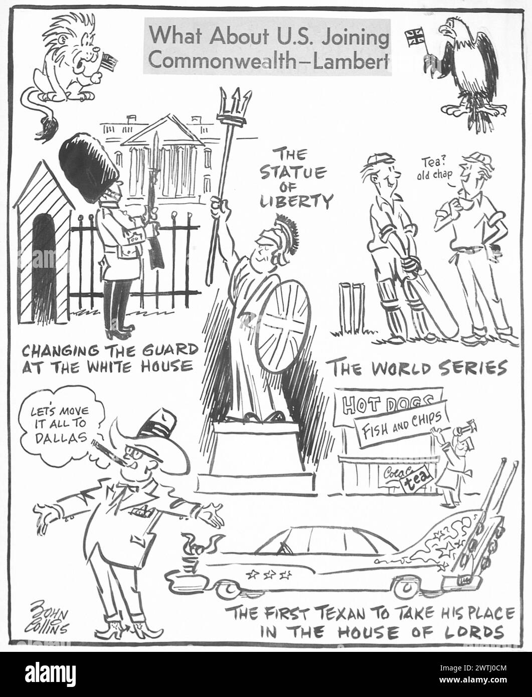 Cartoon - Oh, Say, Can You See-. John Collins (1917-2007 Stock Photo ...