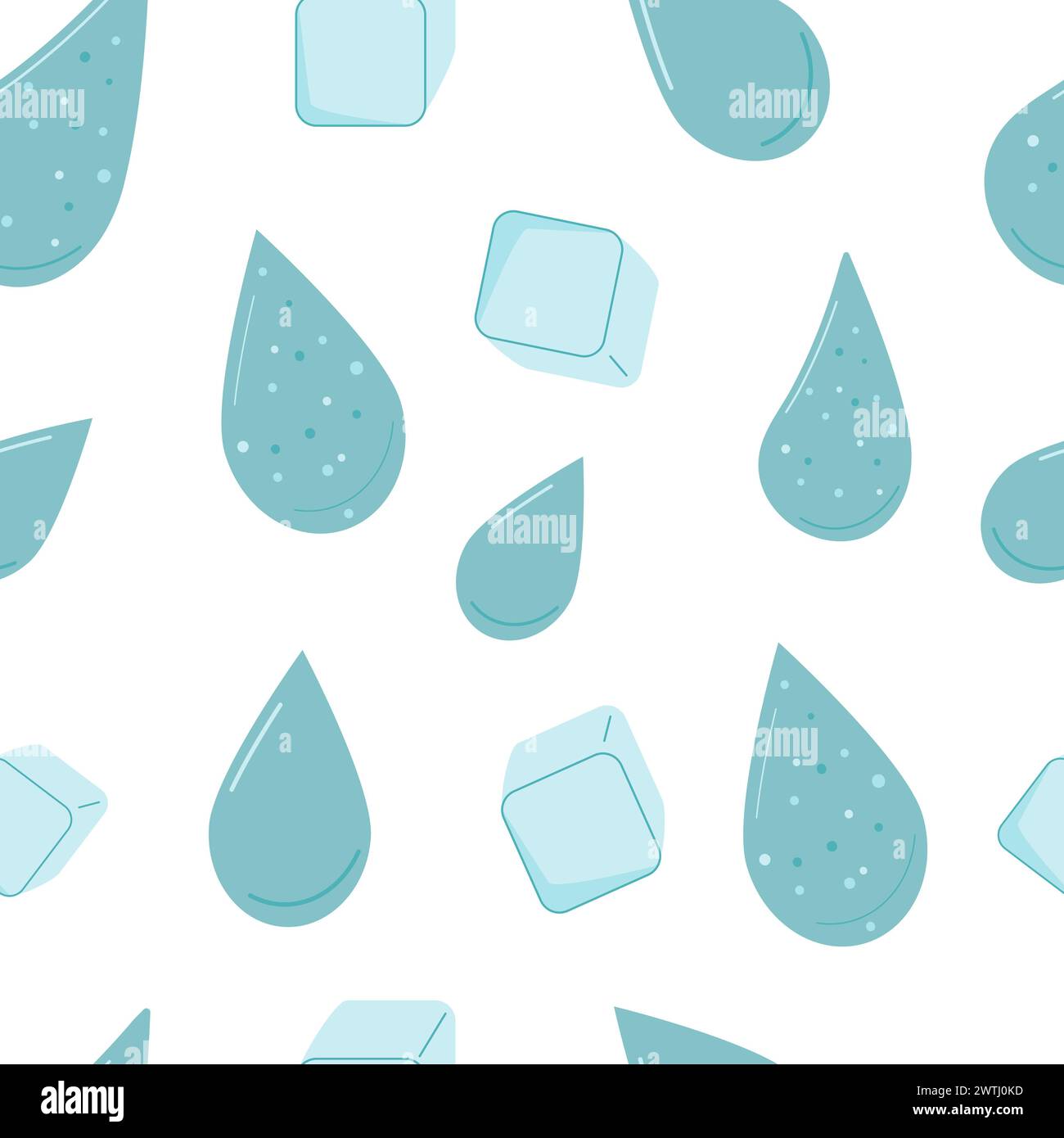 Water drops and ice seamless pattern. Clean drink endless background ...
