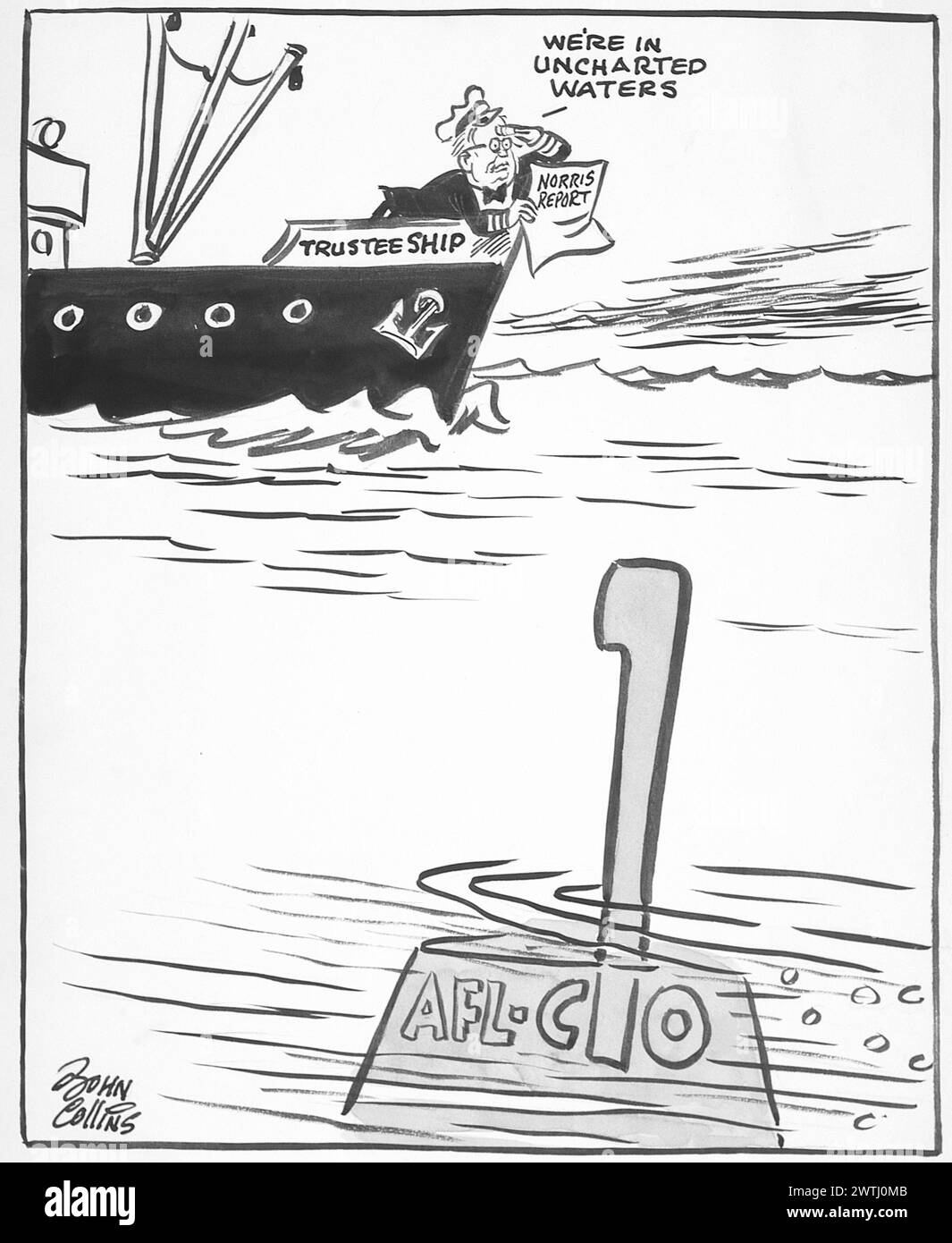 Cartoon - SIU-Boat. John Collins (1917-2007 Stock Photo - Alamy