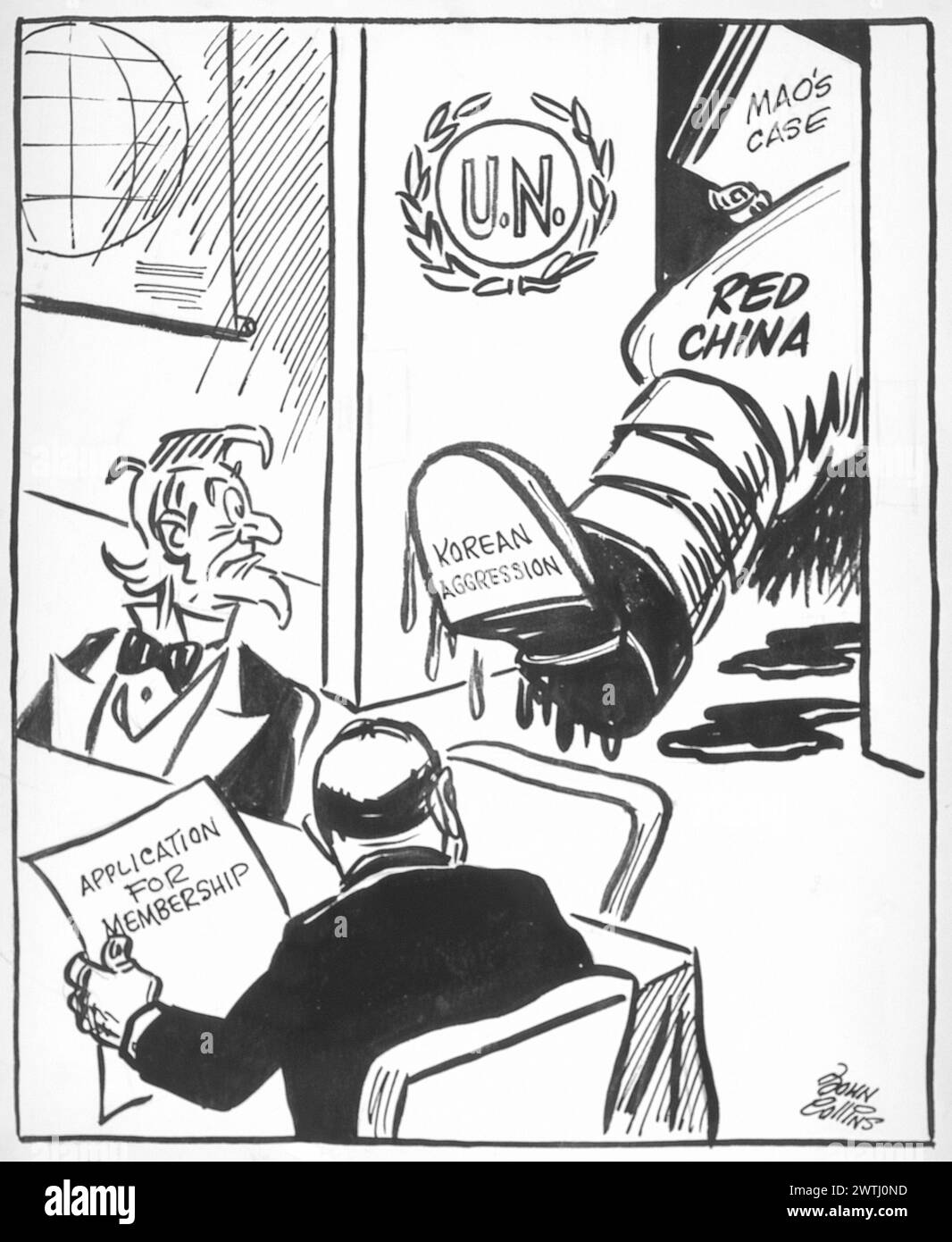 Cartoon - Worst Foot Forward. John Collins (1917-2007 Stock Photo - Alamy
