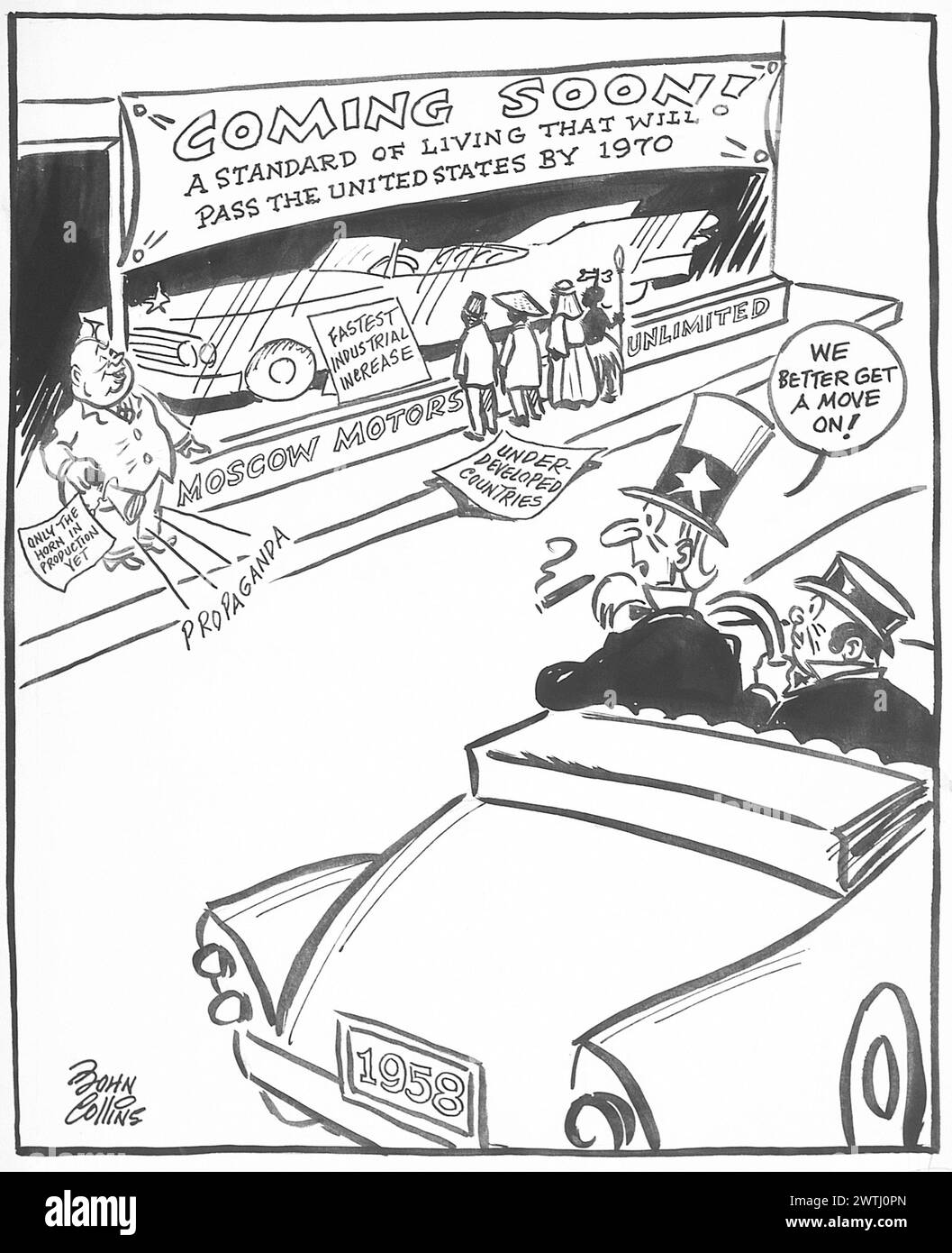Cartoon - Showing Off His 1970 Model. John Collins (1917-2007 Stock ...