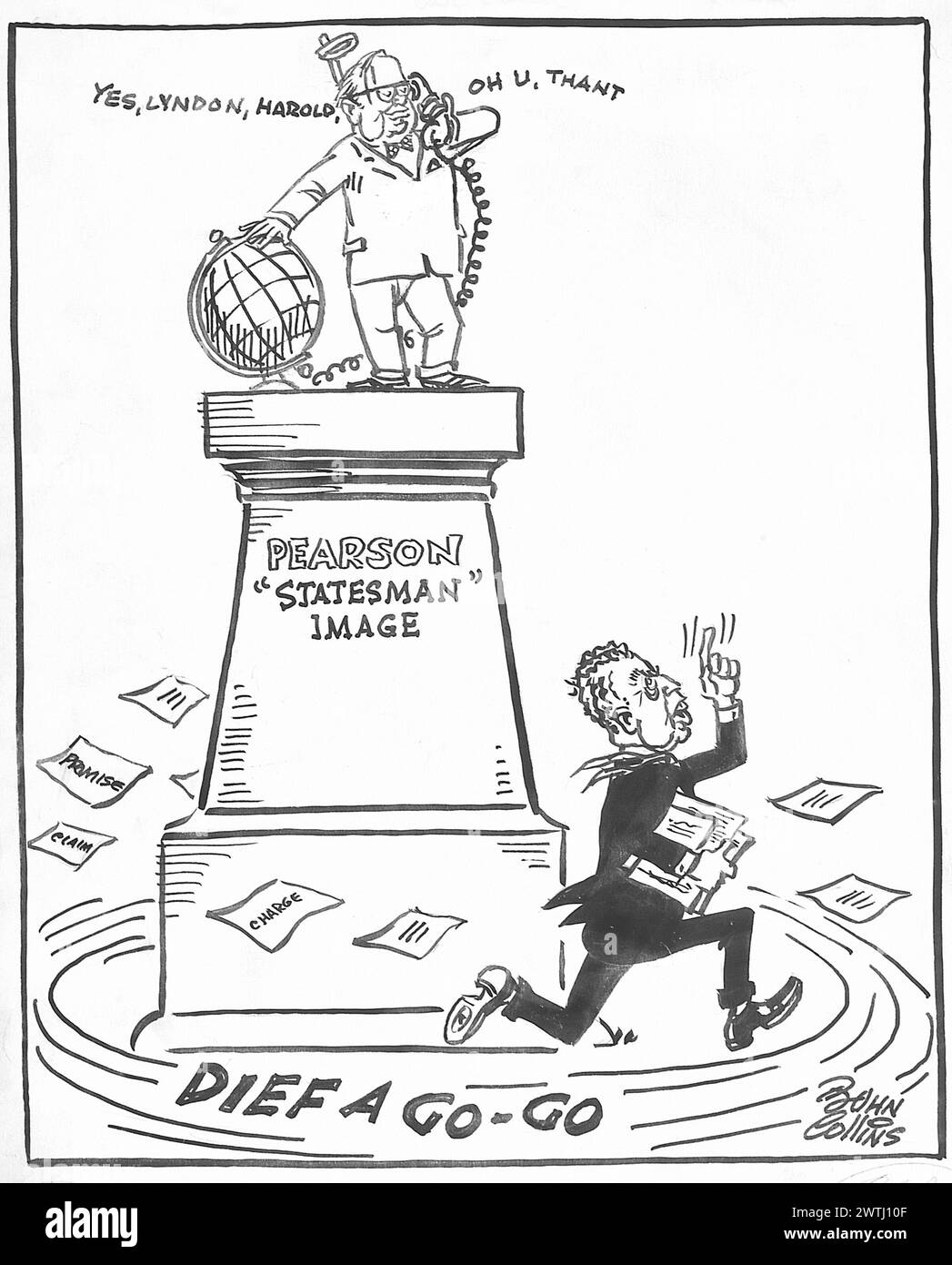 Cartoon - Two Roads to Ottawa. John Collins (1917-2007 Stock Photo - Alamy
