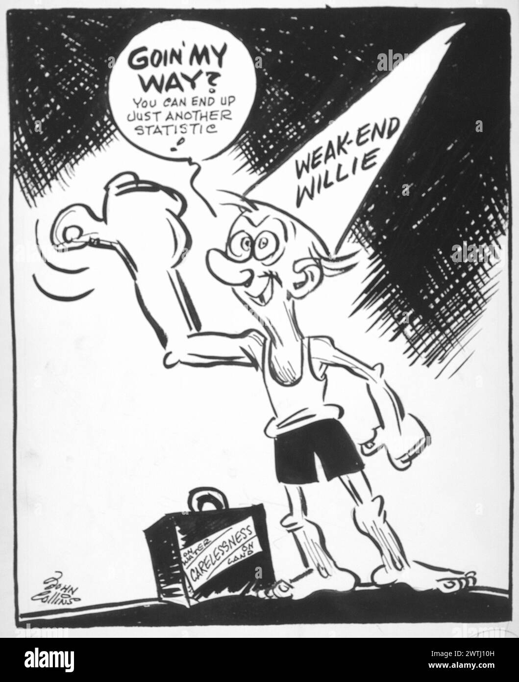 Cartoon - The Hitch-Hiker. John Collins (1917-2007 Stock Photo - Alamy