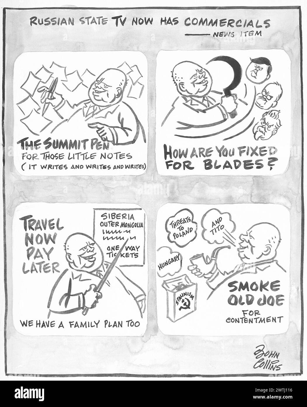 Cartoon - Do Not Adjust Your Set. John Collins (1917-2007 Stock Photo ...