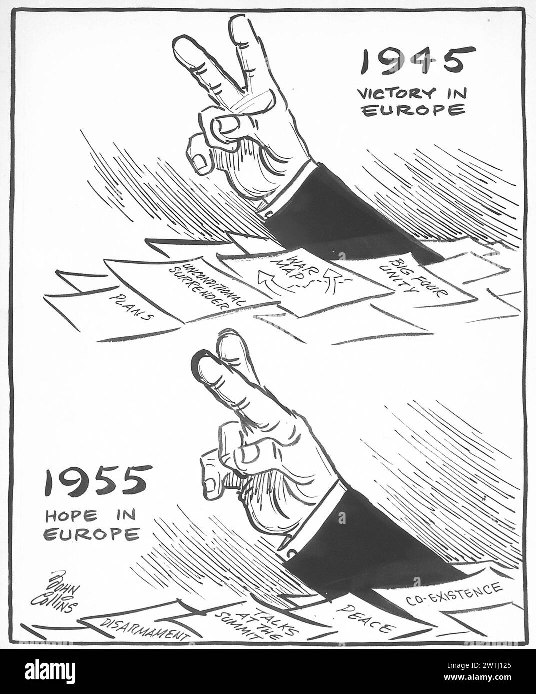 Cartoon - Now We're Keeping Our Fingers Crossed. John Collins (1917 ...
