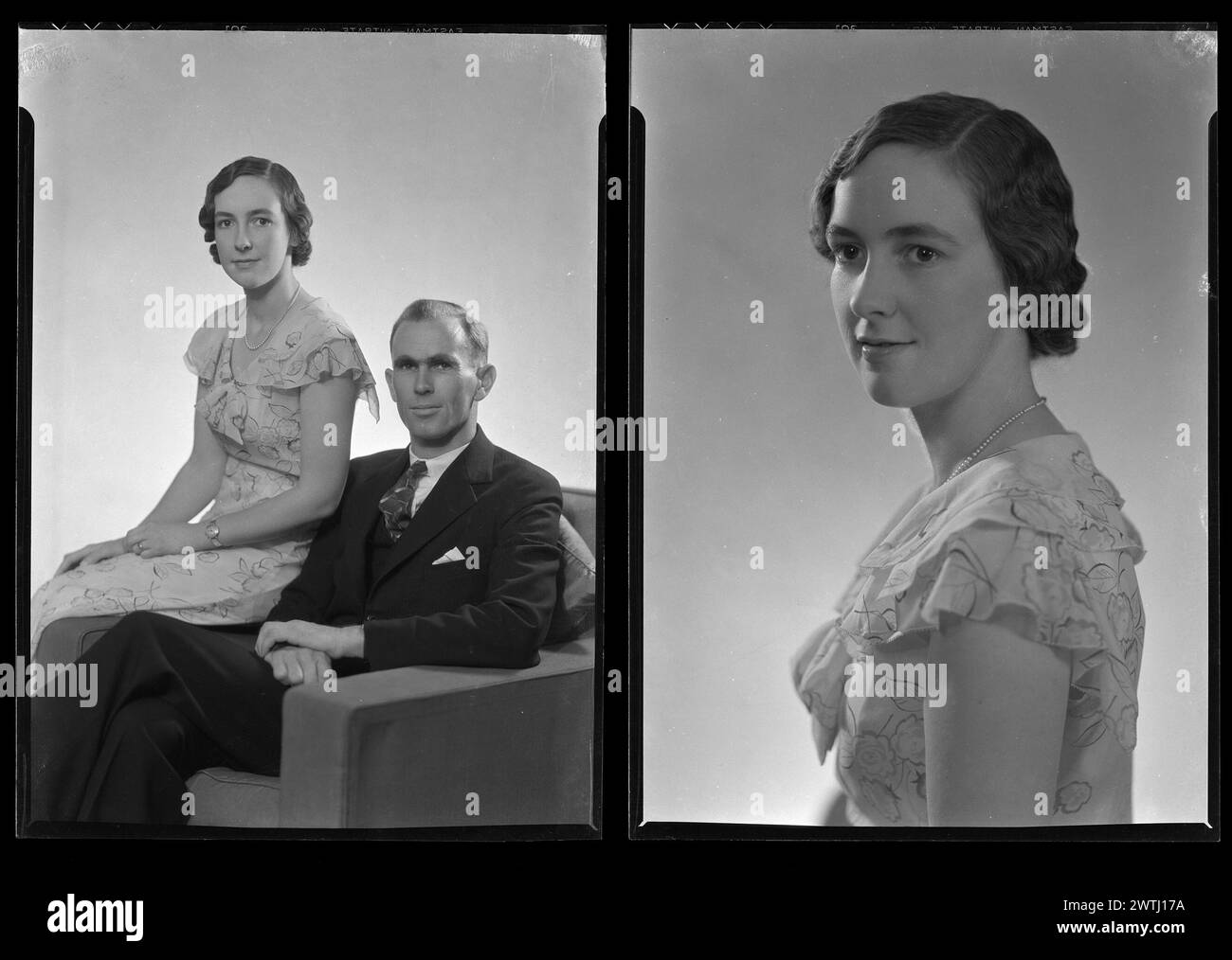 Woman and man; inscribed 'Mr and Mrs Pattison' Nitrate negatives ...