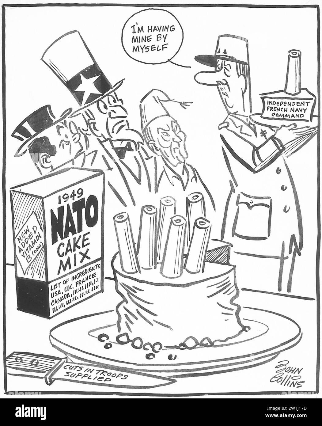 Cartoon - The Shrinking Birthday Cake. John Collins (1917-2007 Stock ...