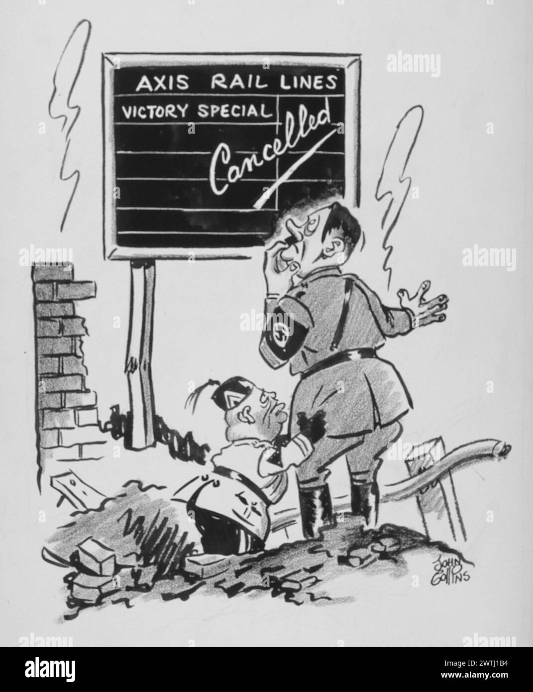 Cartoon - Hitler's Headache. John Collins (1917-2007 Stock Photo - Alamy