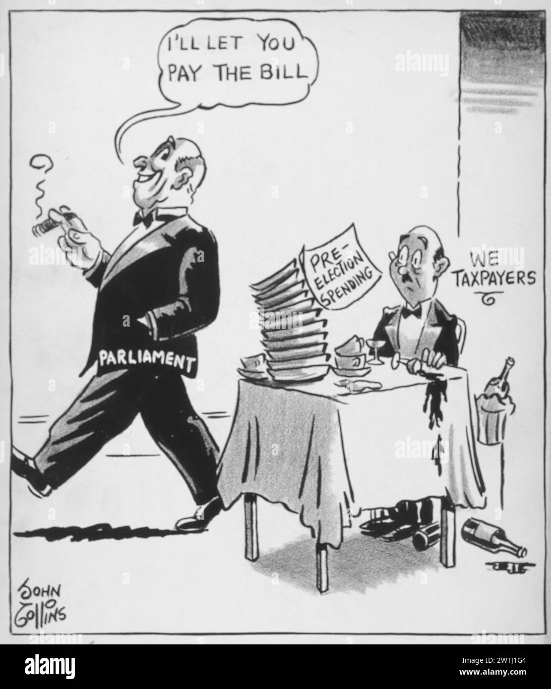 Cartoon - Gone But Not Forgotten. John Collins (1917-2007 Stock Photo ...