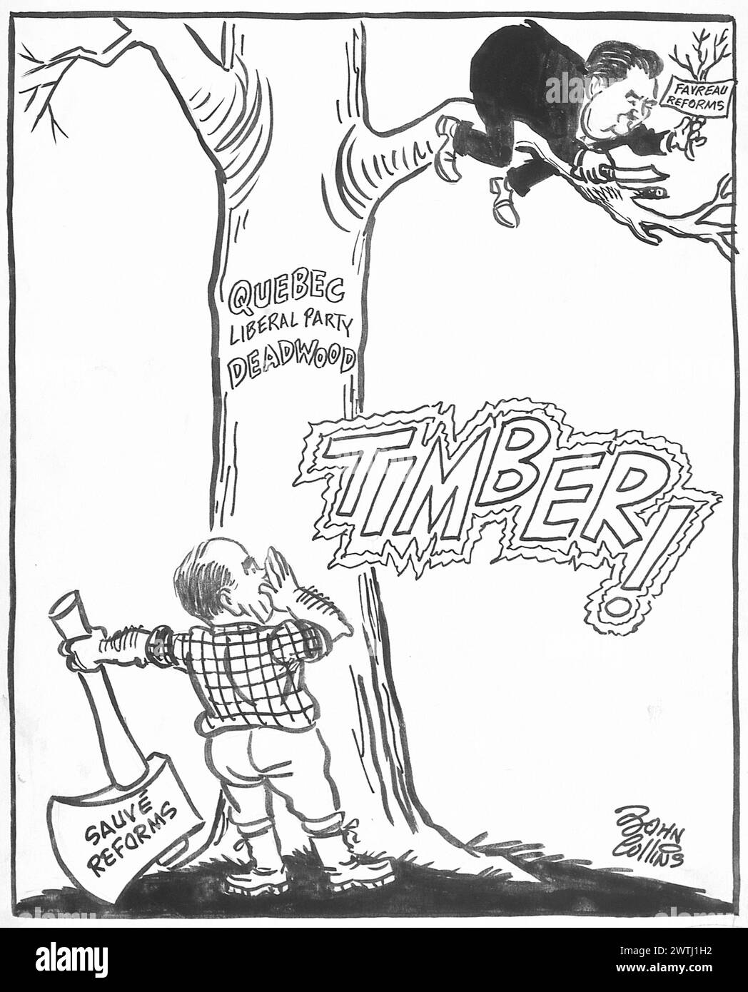 Cartoon - Forestry Minister. John Collins (1917-2007 Stock Photo - Alamy