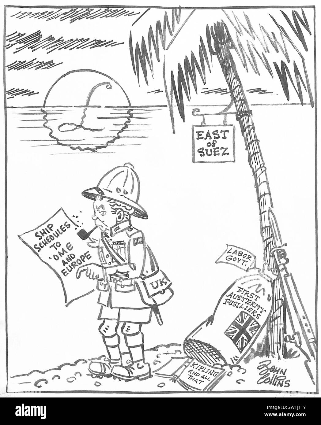 Cartoon - Sunset of Empire. John Collins (1917-2007 Stock Photo - Alamy