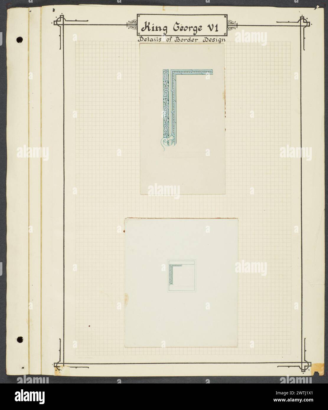 Original border designs (accepted) for King George VI definitive stamps ...
