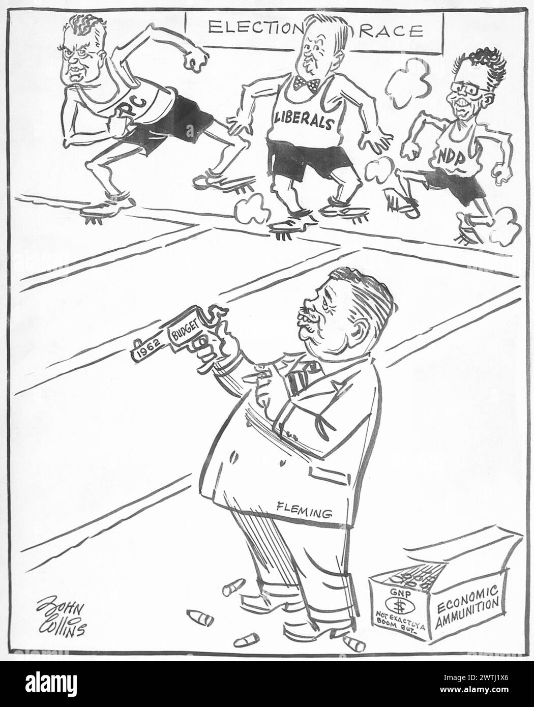 Cartoon - Loading the Starter's Gun. John Collins (1917-2007 Stock ...