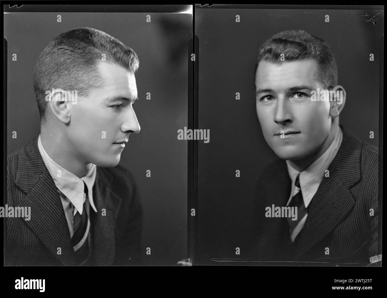 Mr JB Durham black-and-white negatives, studio portraits, gelatin silver negatives Stock Photo ...