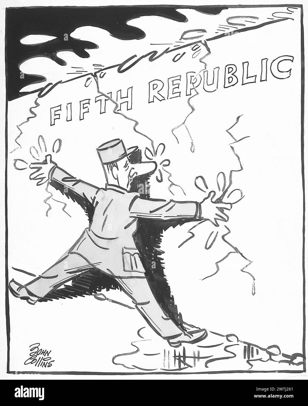 Cartoon - "Apres Moi, le Deluge". John Collins (1917-2007 Stock Photo ...