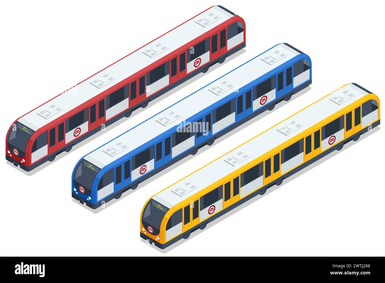 Isometric Subway underground train. High quality city transport. People ...