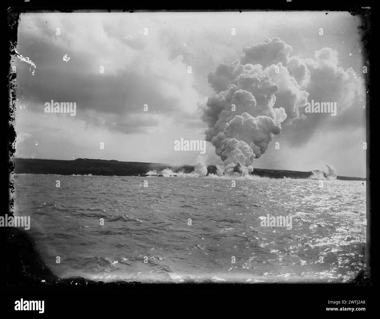 Eruption of Matavanu Volcano, Savai'i, Samoa black-and-white negatives ...