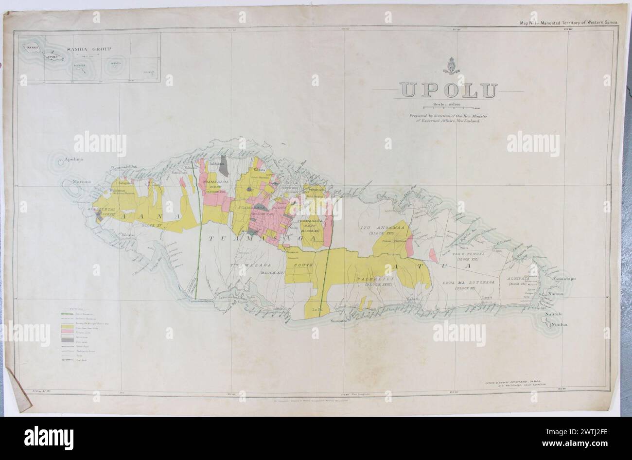 Plan of Upolu plans, maps Stock Photo - Alamy
