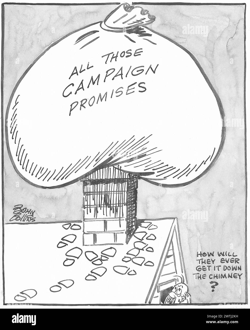 Cartoon - End of the Santa Claus Parade. John Collins (1917-2007 Stock ...