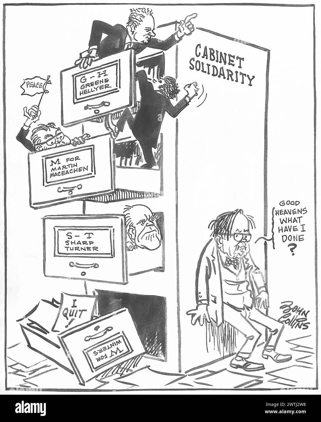 Cartoon - Pandora's Box. John Collins (1917-2007 Stock Photo - Alamy