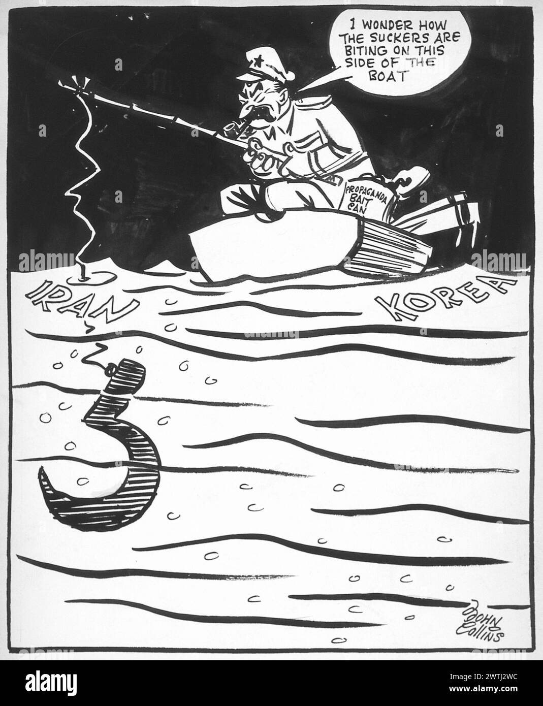 Cartoon - Always Has His Hook in Troubled Waters. John Collins (1917 ...