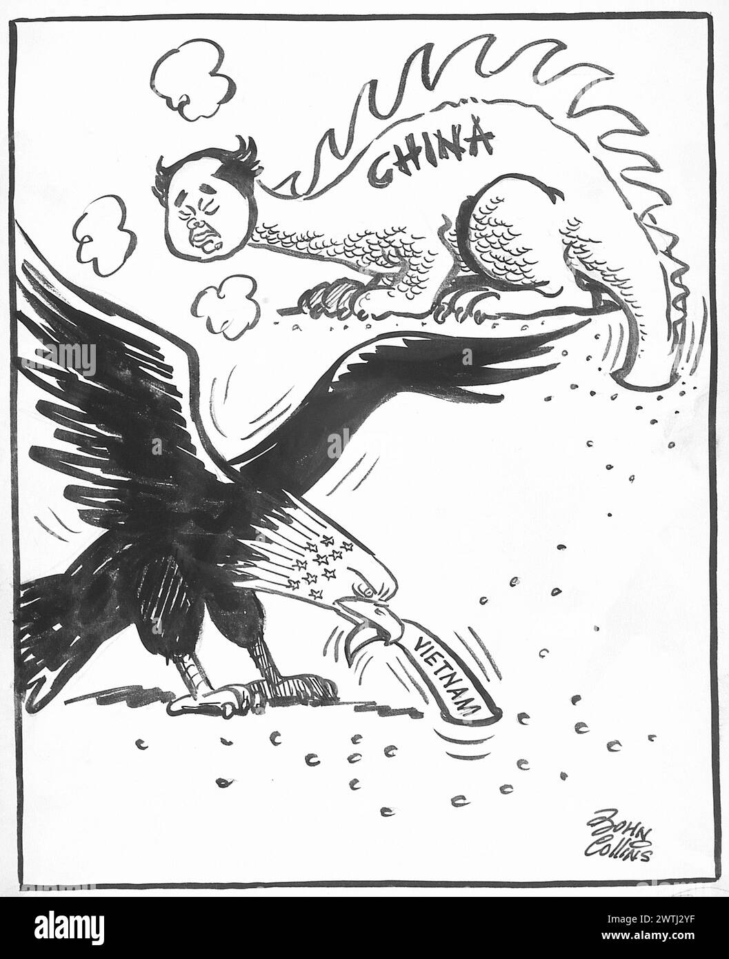 Cartoon - Who's Caught Whom ?. John Collins (1917-2007 Stock Photo - Alamy