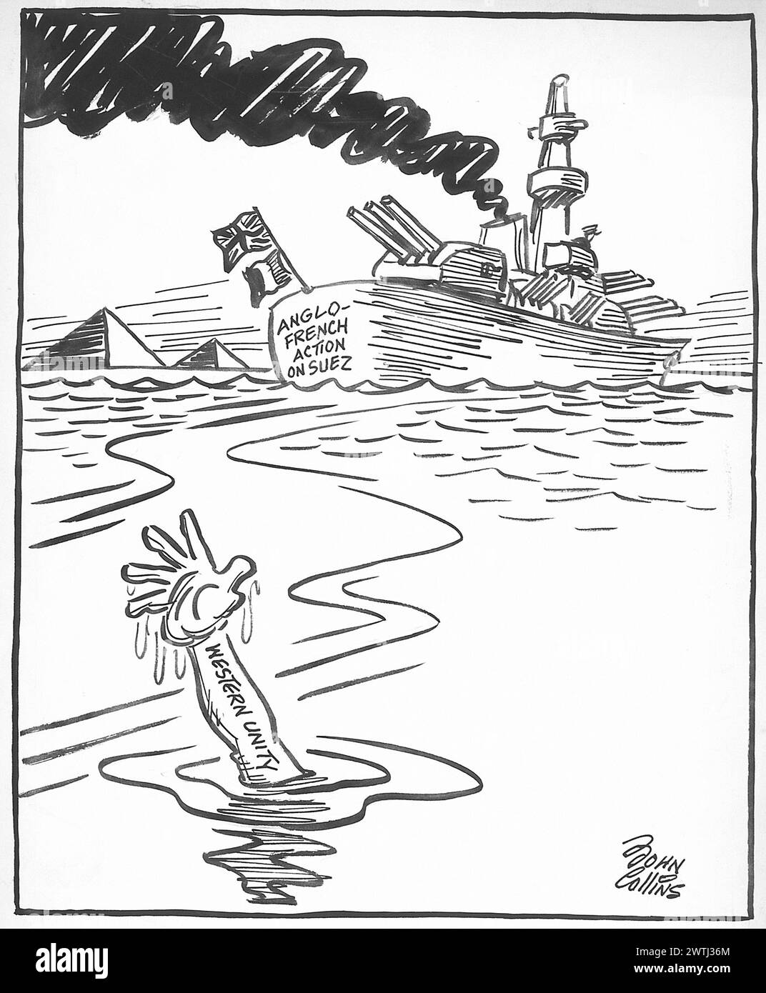 Cartoon - Man Overboard. John Collins (1917-2007 Stock Photo - Alamy