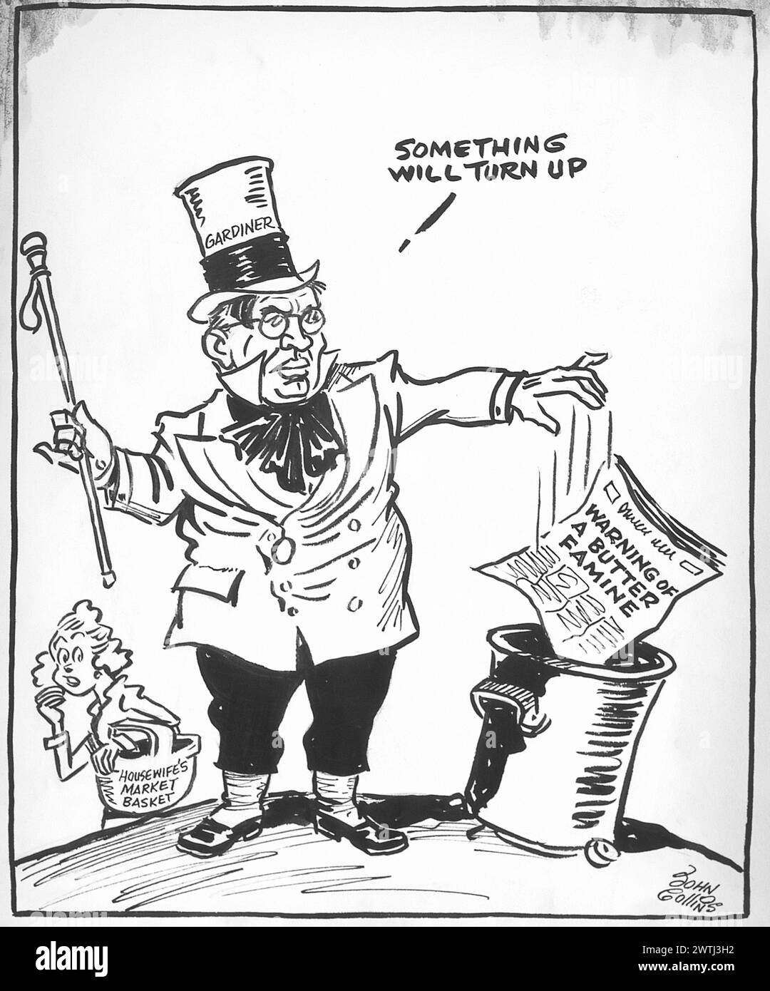 Cartoon - Mr. Jimmy Micawber. John Collins (1917-2007 Stock Photo - Alamy