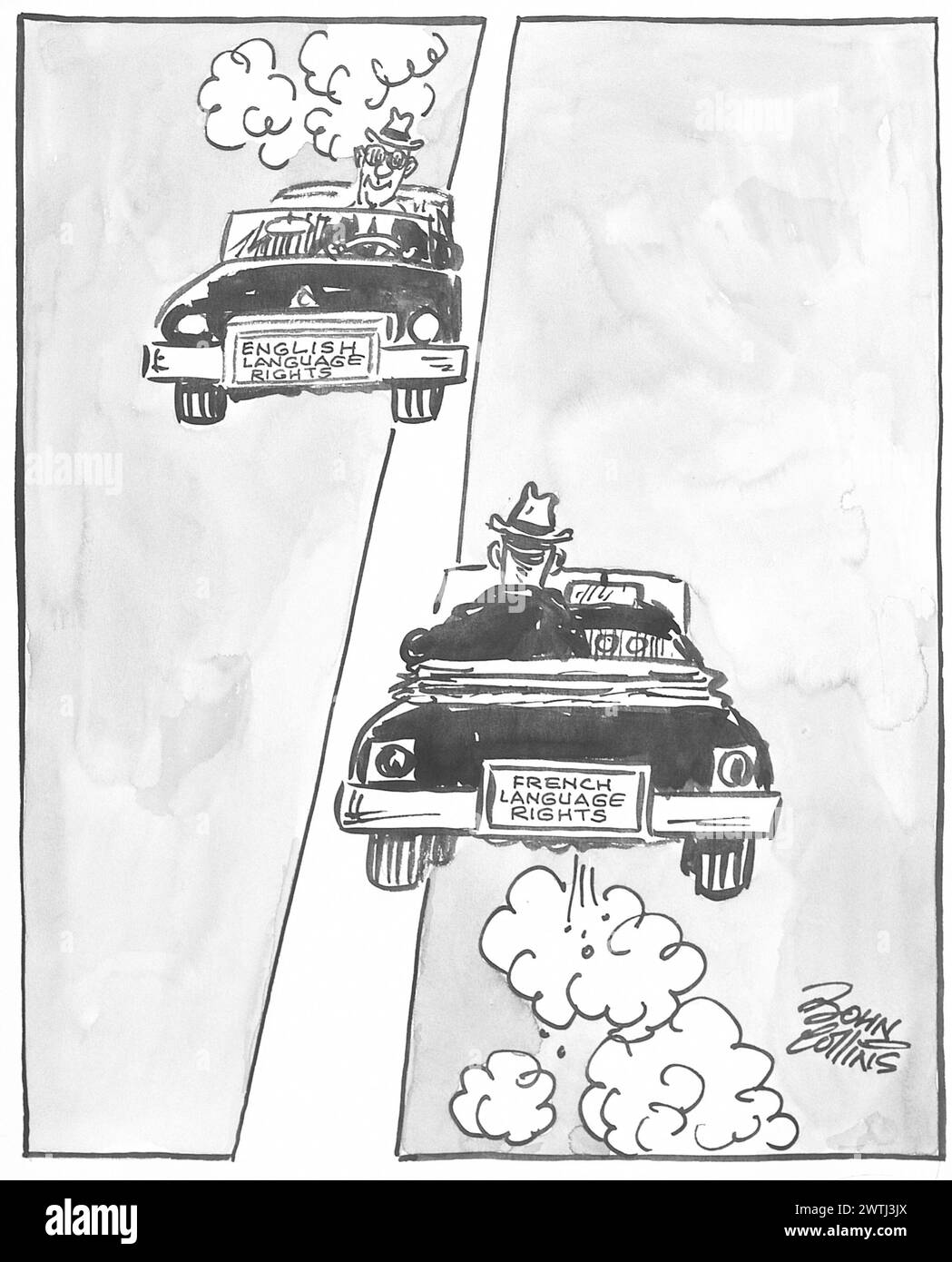 Cartoon - On this Trans-Canada Each Has to Give a Little. John Collins ...