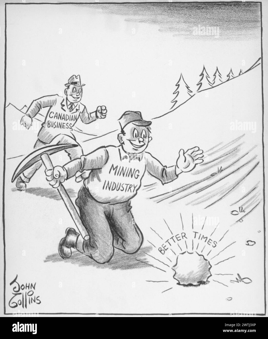 Cartoon - Showing the Way. John Collins (1917-2007 Stock Photo - Alamy
