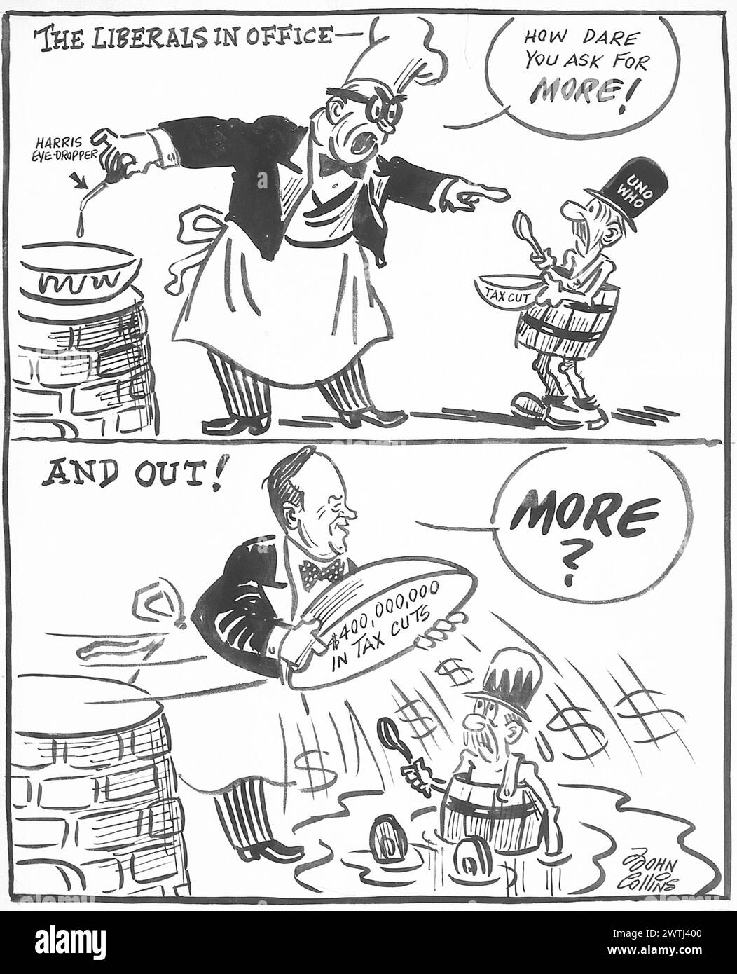 Cartoon - Oliver Twisted. John Collins (1917-2007 Stock Photo - Alamy