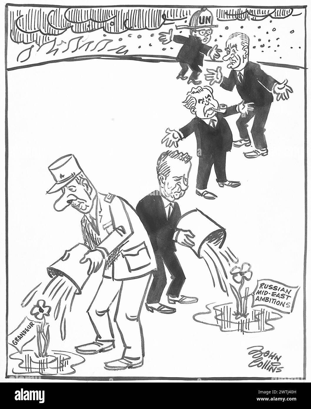 Cartoon - Bucket Brigade. John Collins (1917-2007 Stock Photo - Alamy