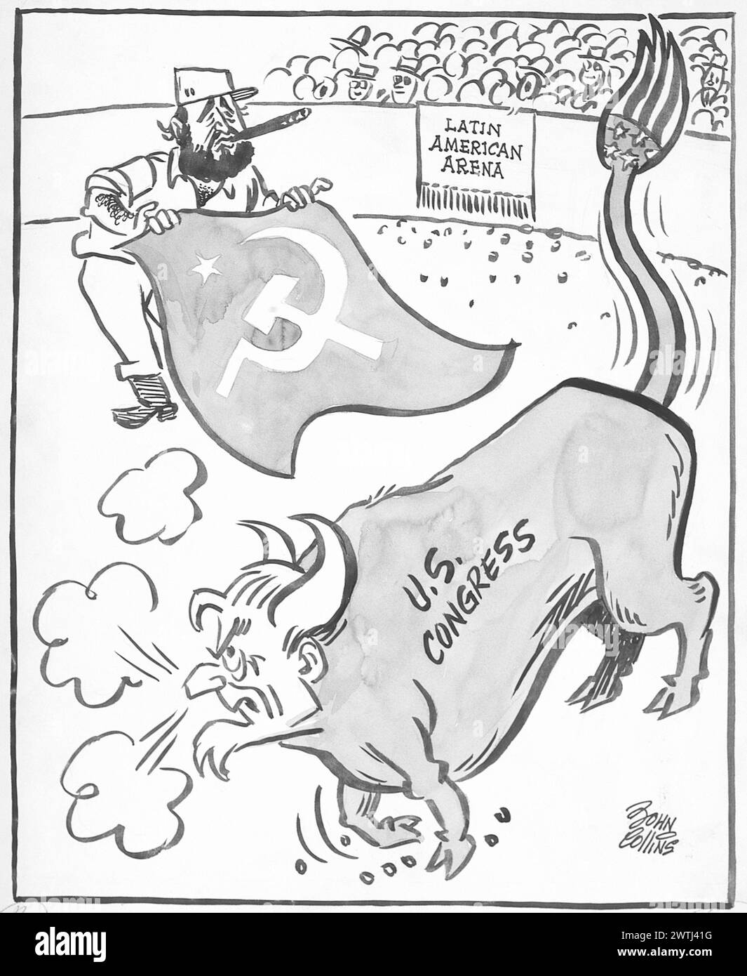 Cartoon - Red Flag. John Collins (1917-2007 Stock Photo - Alamy