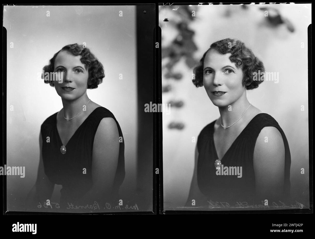 Mrs MO Barnett black-and-white negatives, studio portraits, gelatin ...