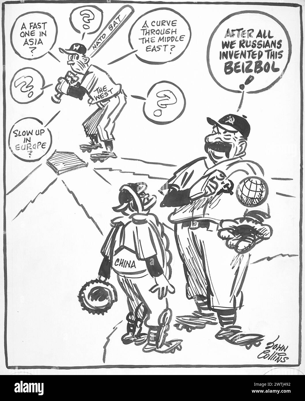Cartoon - World Series. John Collins (1917-2007 Stock Photo - Alamy