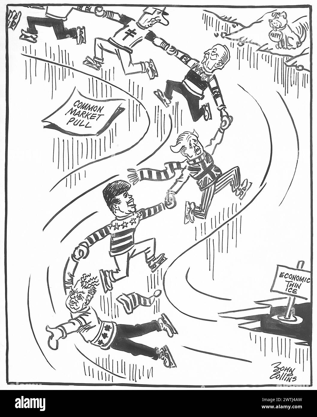 Cartoon - Cracking the Whip. John Collins (1917-2007 Stock Photo - Alamy