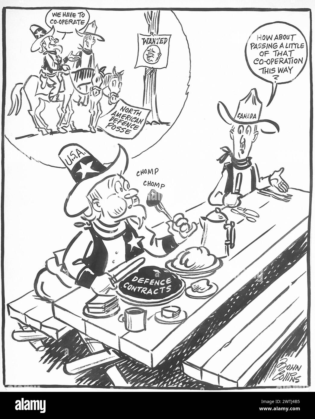 Cartoon - Meanwhile Back at the Ranch. John Collins (1917-2007 Stock ...