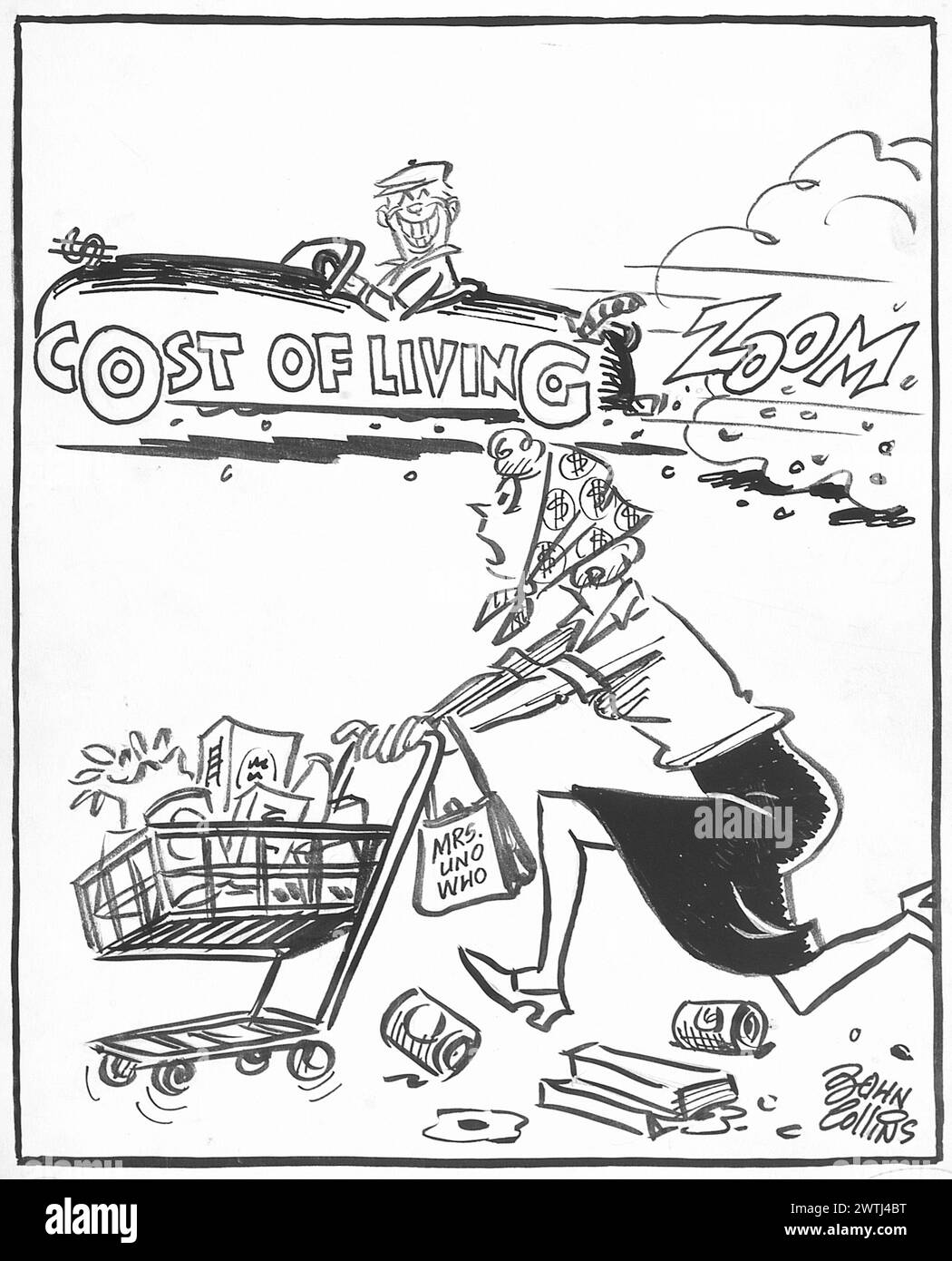 Cartoon - Drag Race. John Collins (1917-2007 Stock Photo - Alamy