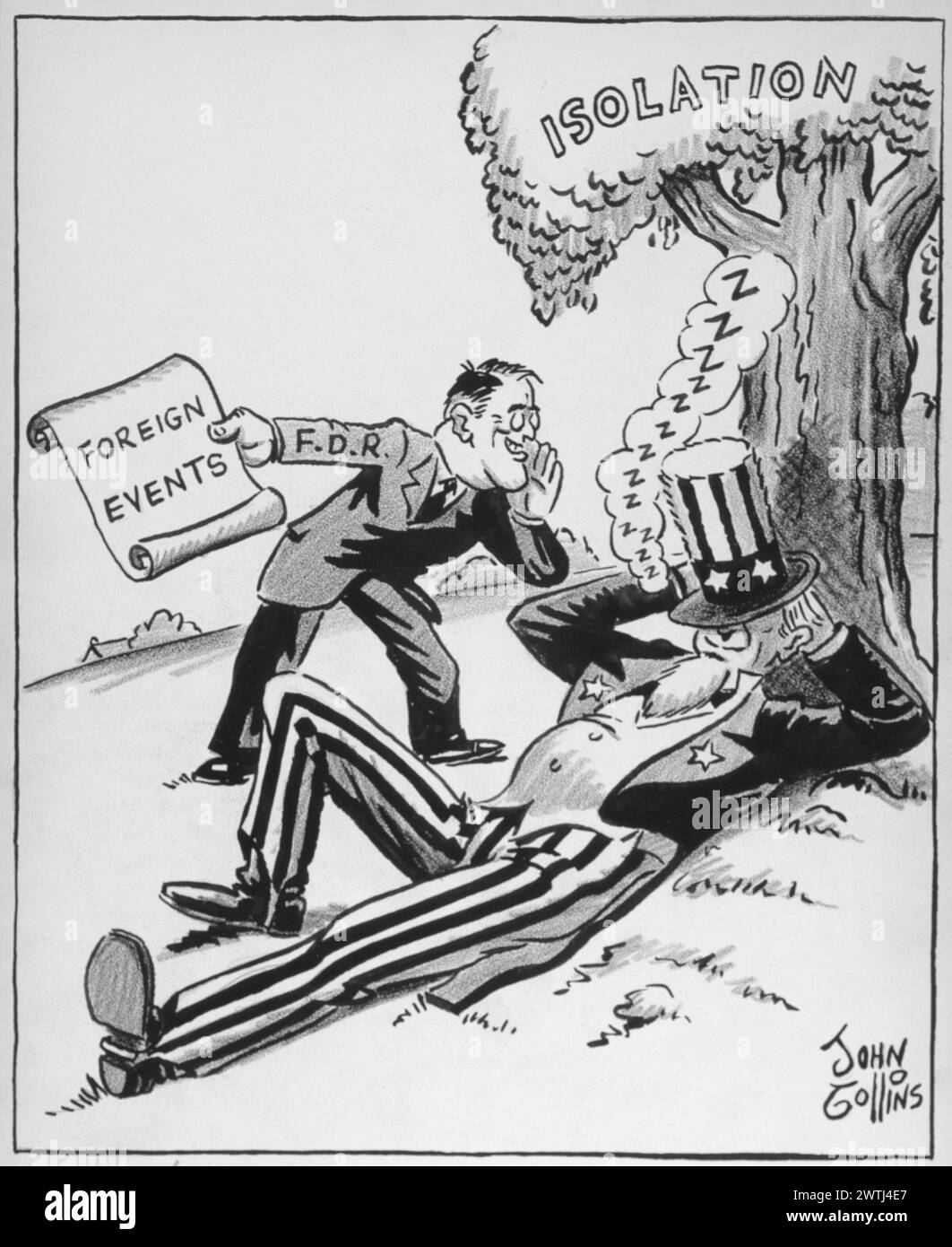 Cartoon - Still Trying to Wake Rip Van Winkle. John Collins (1917-2007 ...