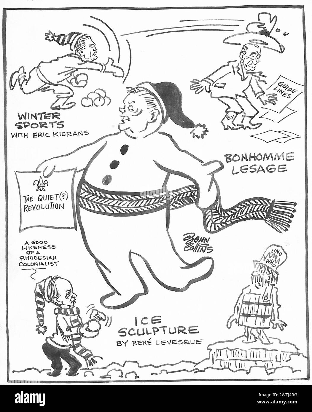 Cartoon - Carnival Time in Quebec. John Collins (1917-2007 Stock Photo ...