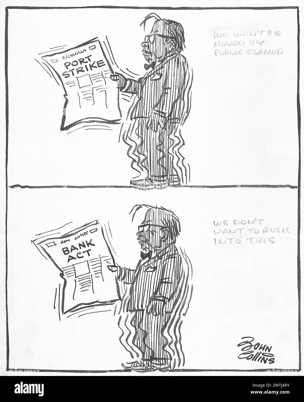 Cartoon - Profiles in Courage. John Collins (1917-2007 Stock Photo - Alamy
