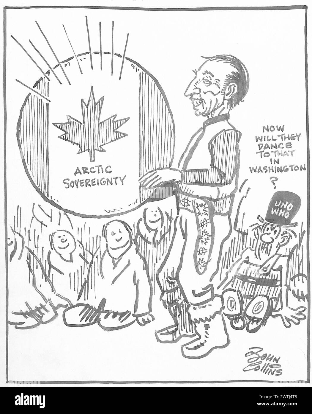 Cartoon - The Drum Beater. John Collins (1917-2007 Stock Photo - Alamy
