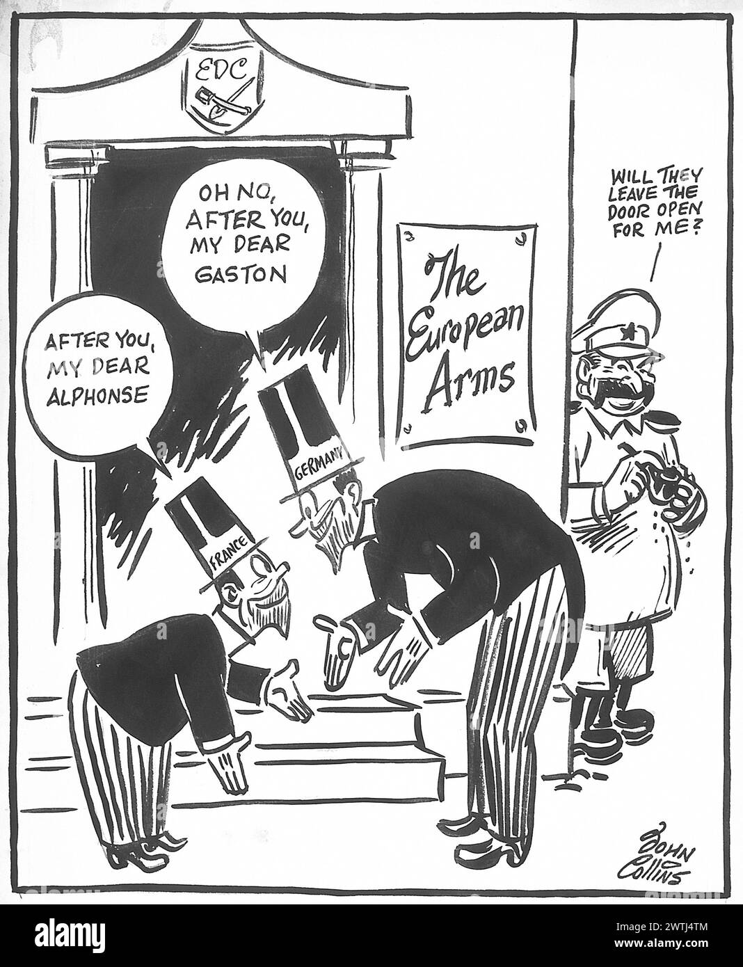 Cartoon - Alphonse and Gaston. John Collins (1917-2007 Stock Photo - Alamy