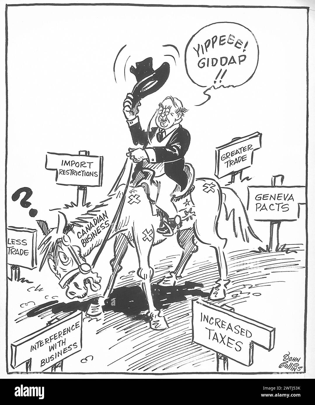 Cartoon - -And Rode Off in All Directions at Once. John Collins (1917 ...