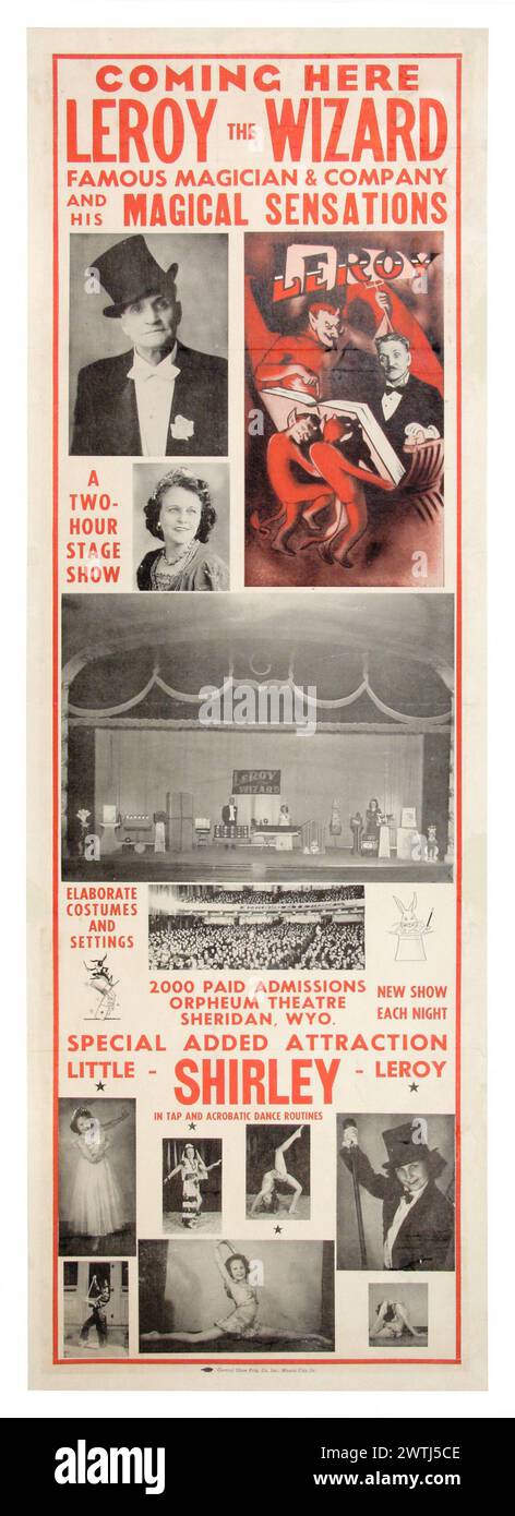 Magic poster - Coming Here LeRoy The Wizard Famous Magician & Company ...